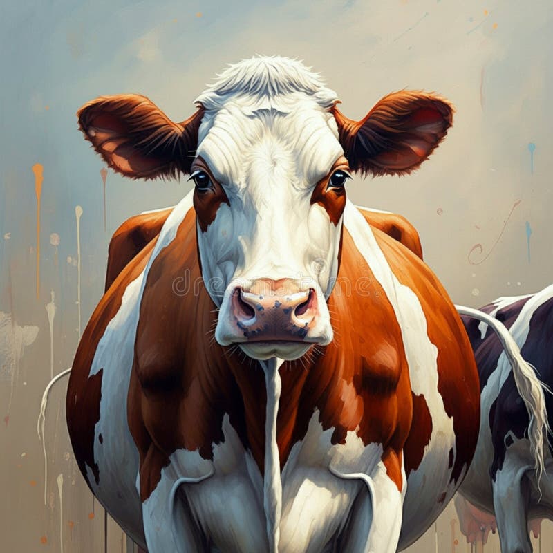 A Digitally Created Image of a Cow Featuring Realistic Details with a ...