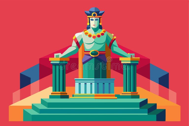 A Digitally Created Image of a Disproportionate Statue on a Platform ...