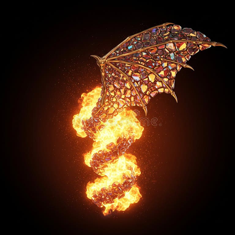 A Digitally Created Image Features a Single Dragon Wing Intricately ...