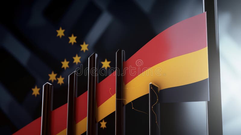 German Flag Illustration with Abstract Vertical Bars Stock Illustration ...