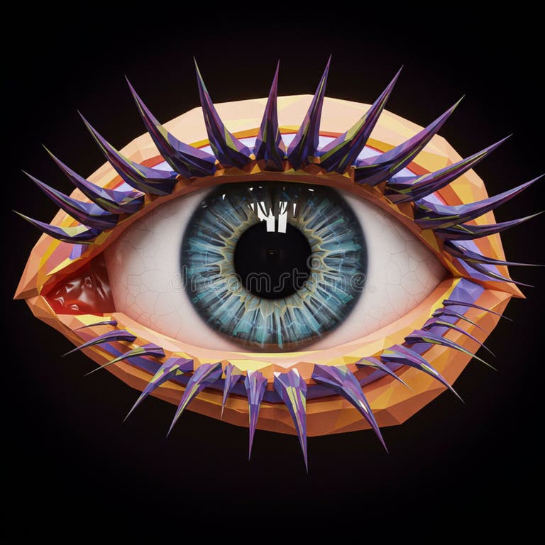 A Digitally Created Image of a Human Eye with a Low-poly, Geometric Style. the Eye Stock ...