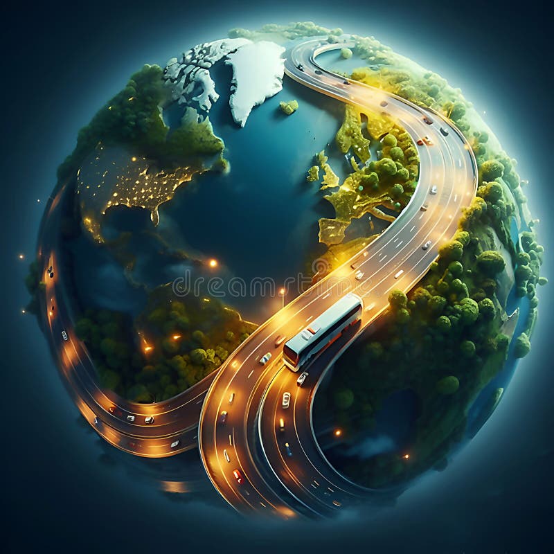 Global Transportation Concept with Infinity Road Stock Illustration ...