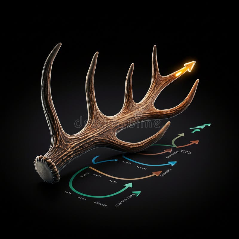 A Digitally Created Image Shows a Realistic Antler Horizontally ...