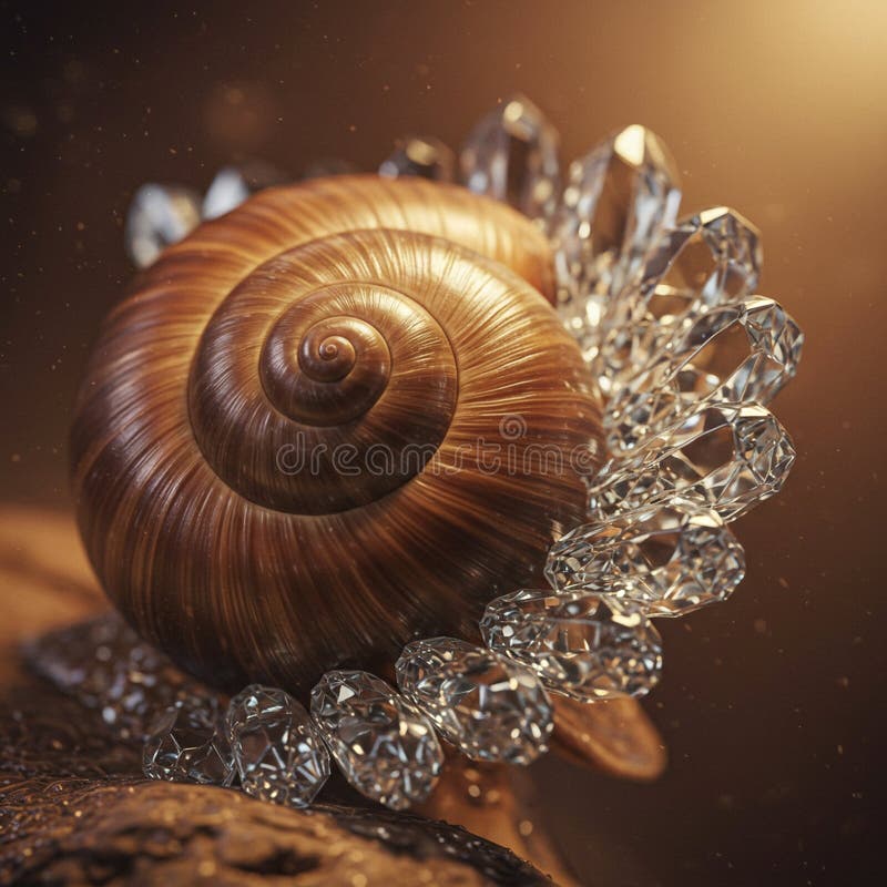 A Digitally Created Image of a Snail Shell Characterized by Its Glossy ...