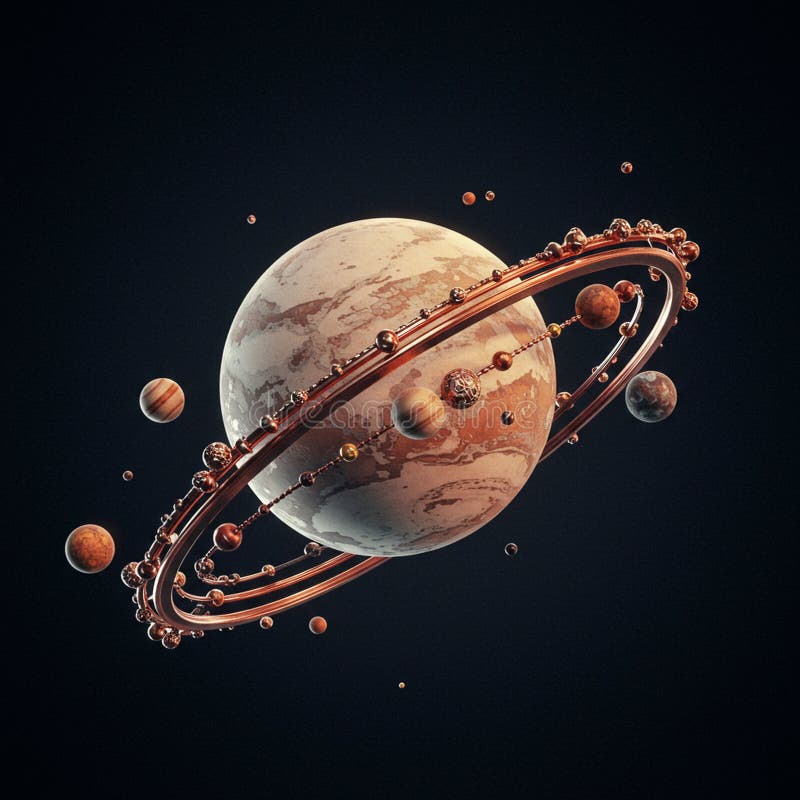 A Digitally Created Image of a Surreal Planet with Intricate Rings Made ...