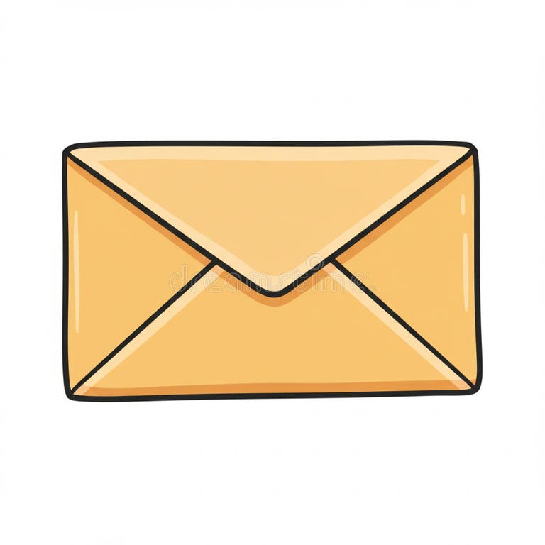 A Digitally Created Image of a Tan Envelope Outlined in Black. the ...