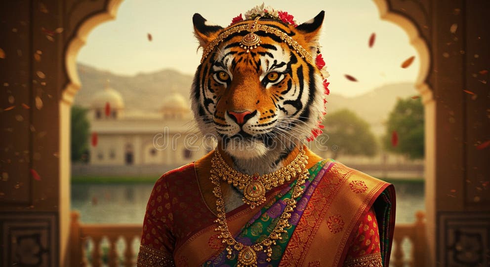 A Digitally Created Image of a Tiger with a Human-like Body Dressed ...