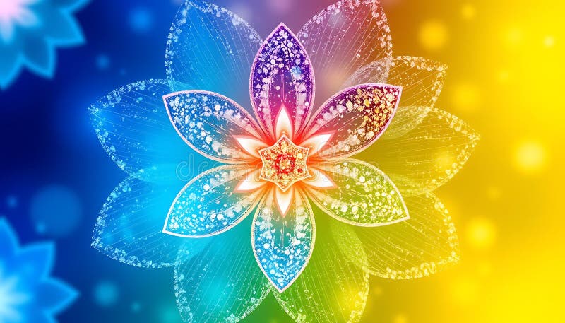 A Digitally Created Multi-layered Flower with a Gradient of Colors ...