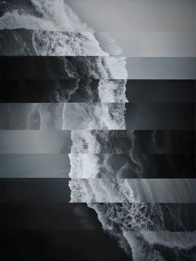 Distorted Ocean Waves Image. Sea Wave Mosaic Stock Photo - Image of ...