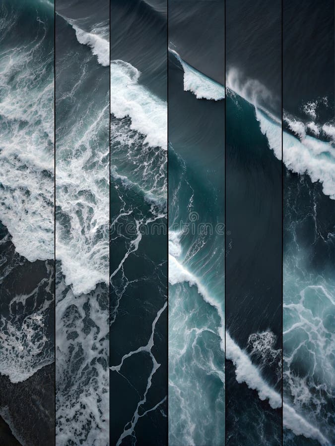 Distorted Ocean Waves Image. Sea Wave Mosaic Stock Image - Image of ...