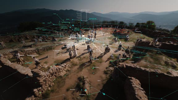 Augmented Reality Analysis of Ancient Ruins Generative AI Stock Illustration - Illustration of ...