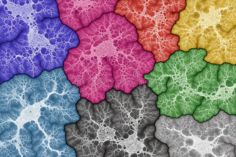 Digitally Enhanced 2D Illustration of Abstract Root Network in Vibrant ...