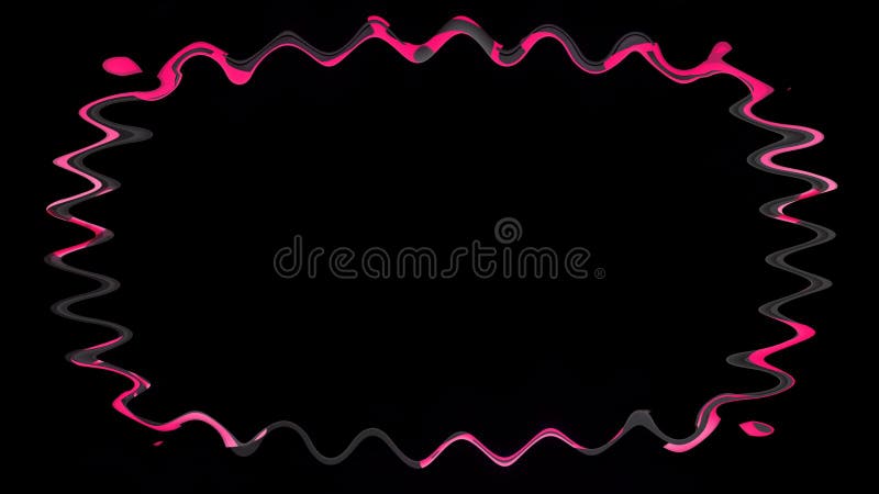 Abstract Wavy Pink Frame on Black Background Stock Footage - Video of ...