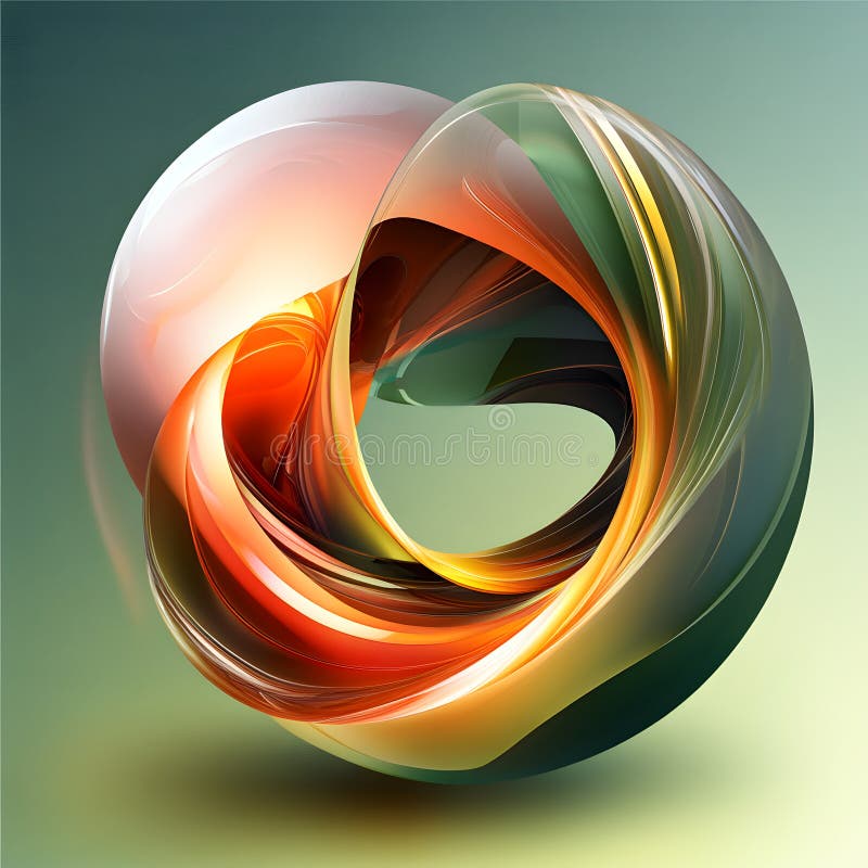 A Digitally Generated Abstract Sculpture Displays a Dynamic Swirling ...