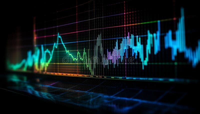 Digitally Generated Abstract Wave Pattern Illuminates Computer Monitor ...