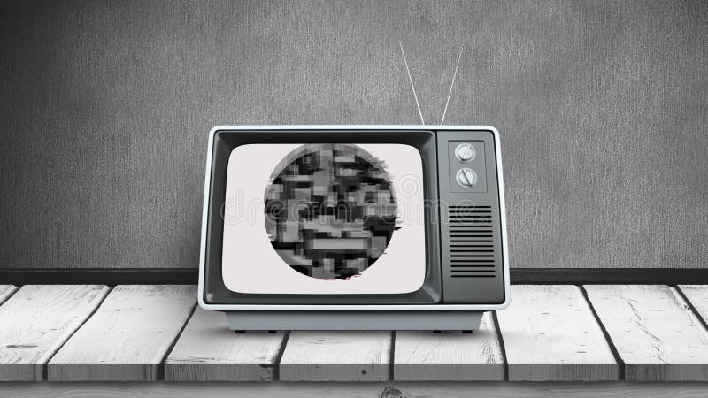 Old Television with a Circle on Screen Stock Video - Video of ...