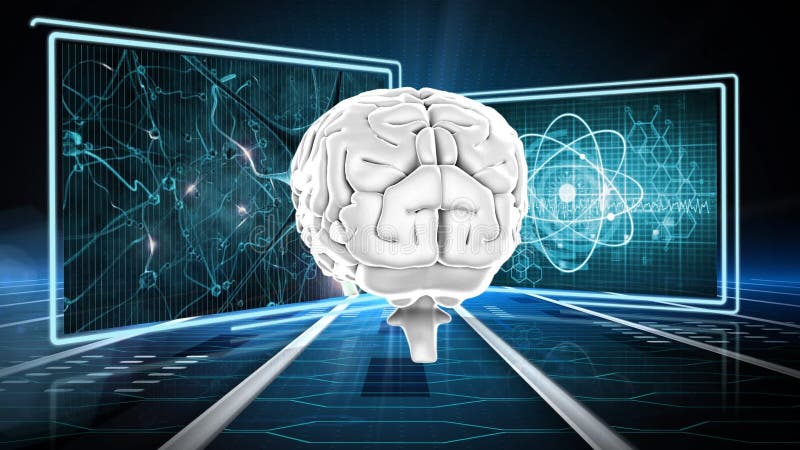 Brain and atoms stock video. Video of association, human - 145031265