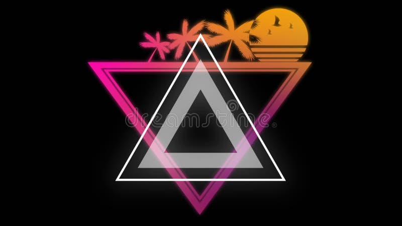 Triangles, Palm Trees, and Sunset Stock Footage - Video of shapes ...