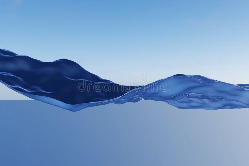 Digitally Generated 3D Abstract Blue Floating Wave Background Stock ...