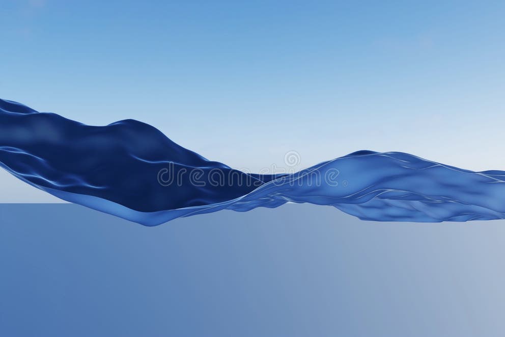 Digitally Generated 3D Abstract Blue Floating Wave Background Stock ...