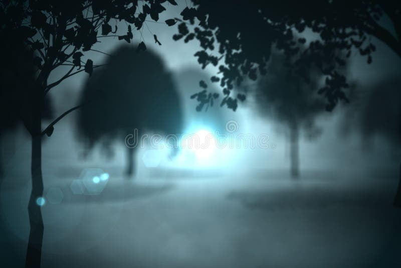 Dark Gothic Scene with Trees Stock Illustration - Illustration of black ...