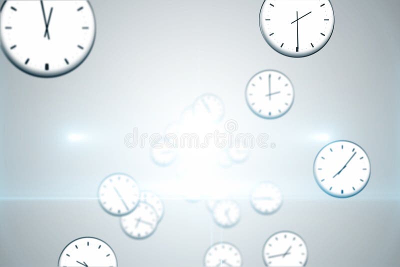 Digitally Generated Floating Clock Pattern Stock Illustration ...