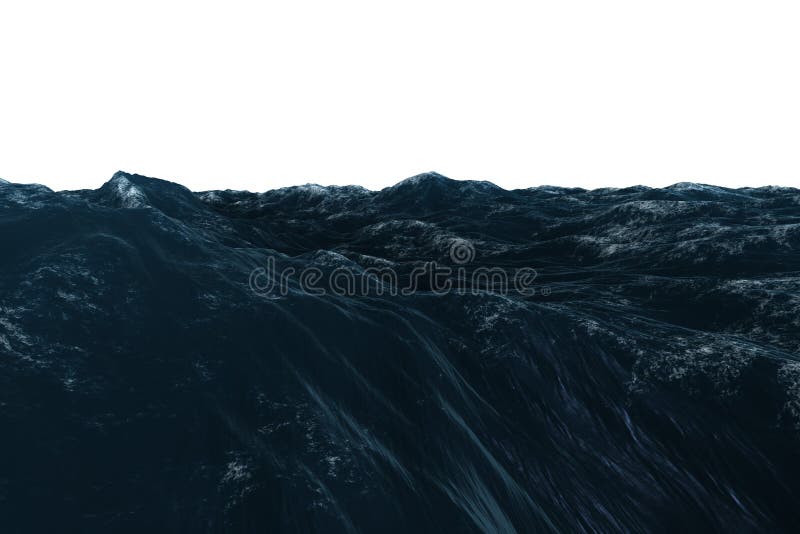 Rough Blue Ocean Under Dark Sky Stock Illustration - Illustration of ...