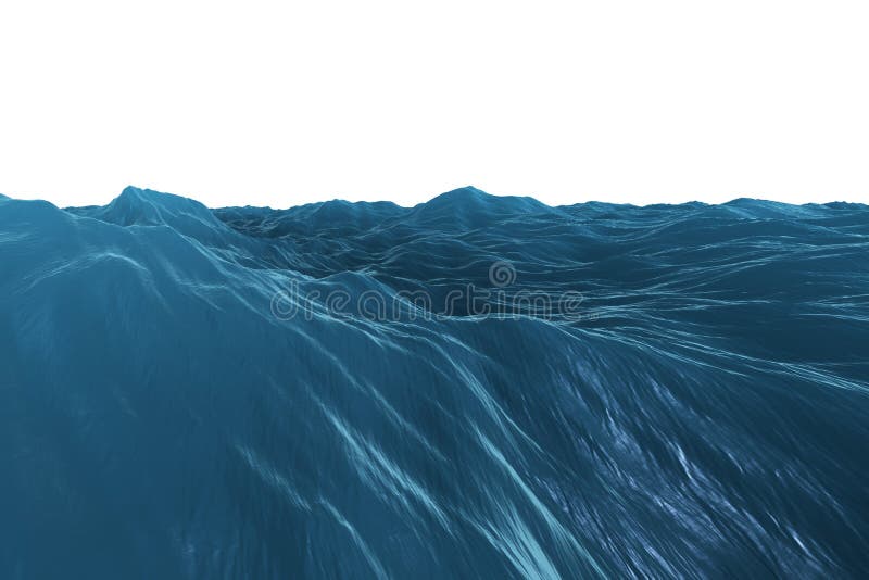Rough Blue Ocean Under Dark Sky Stock Illustration - Illustration of ...