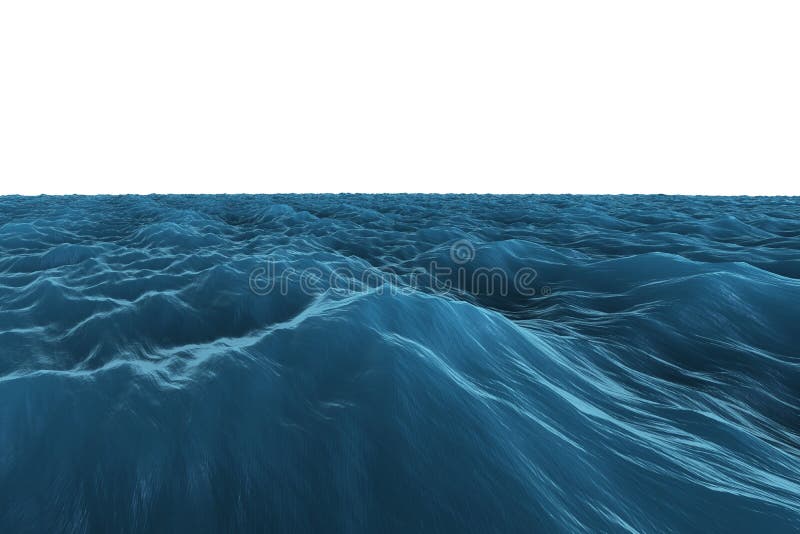 Digitally Generated Graphic Rough Blue Ocean Stock Illustration ...