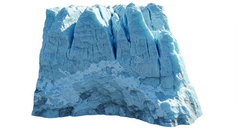 A Digitally Generated Iceberg Featuring a Textured, Jagged Surface and ...