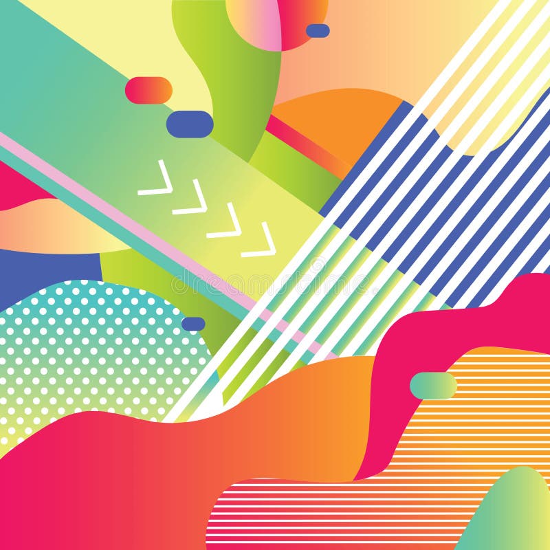 Digitally Generated Illustration of Abstract Colorful Modern Geometric ...