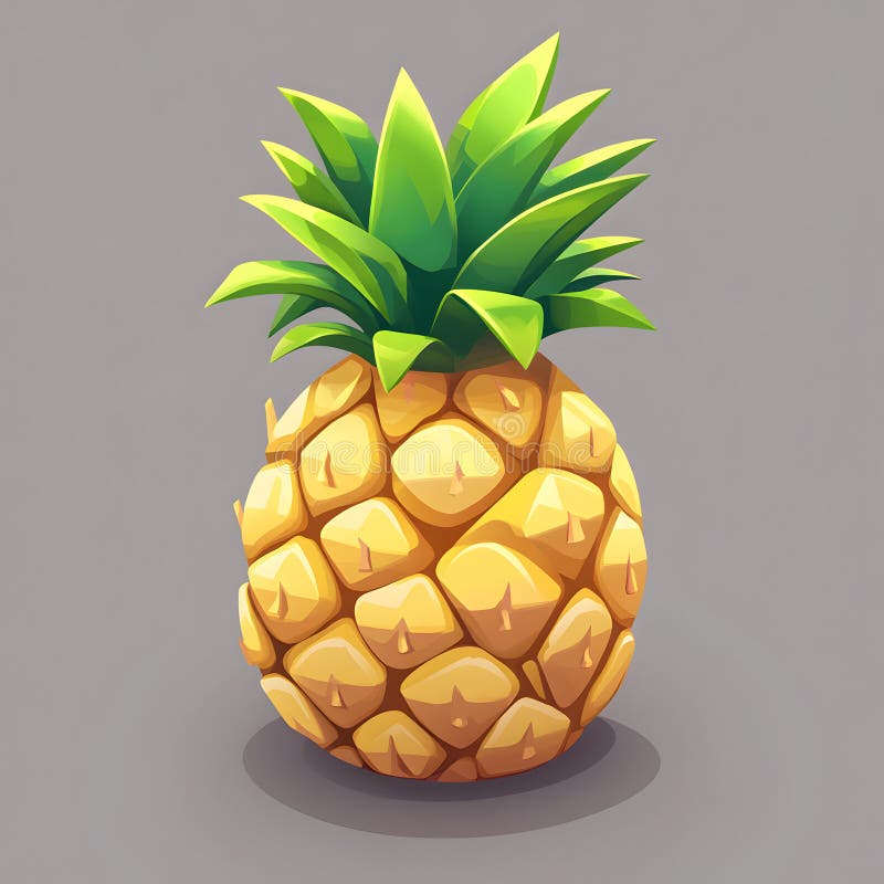 A Digitally Generated Illustration of a Stylized Pineapple. Stock ...