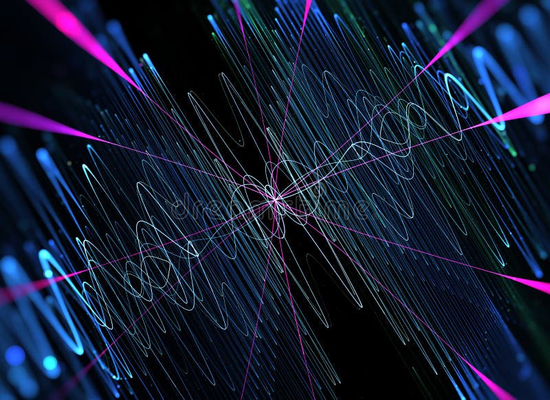 Close-up on Mathematical and Oscillating Waves Stock Illustration ...