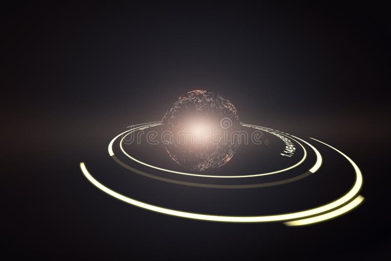 Digitally Generated Image of Earth with Illuminated Light Trail Stock ...