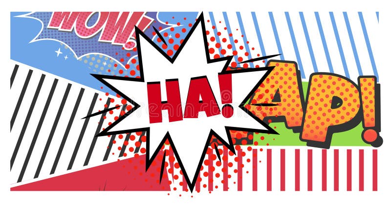 Digitally Generated Image of Ha Text on Speech Bubble Over Abstract ...