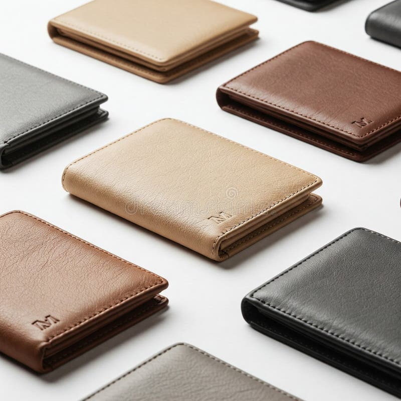 Elegant AI-Generated Leather Wallets Collection Stock Photo - Image of ...