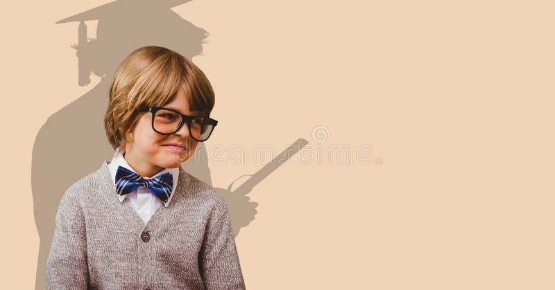 Digitally Generated Image of Smiling Boy with Shadow of Graduate ...