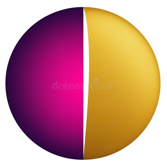 A Digitally Generated Image of a Sphere Divided into Two Equal Halves ...