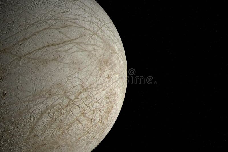 Europa, the Moon of Jupiter - Solar System Stock Illustration ...