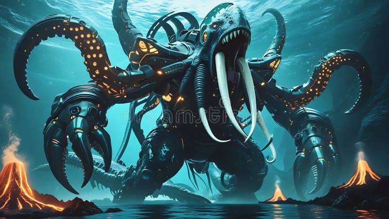Armored Kraken Leviathan – AI-Generated Giant Octopus Monster with ...