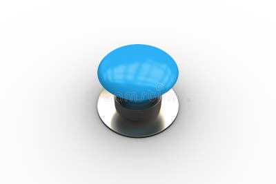 Digitally Generated Shiny Blue Push Button Stock Illustration ...