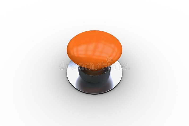 Digitally Generated Shiny Orange Push Button Stock Illustration ...