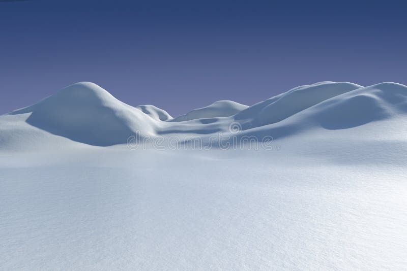 Digitally Generated Snowy Land Scape Stock Illustration - Illustration ...