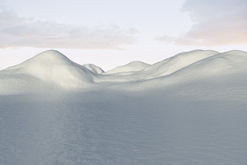 Digitally Generated Snowy Land Scape Stock Illustration - Illustration ...