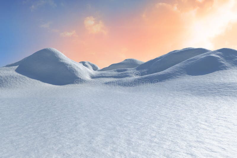 Digitally Generated Snowy Land Scape Stock Illustration - Illustration ...