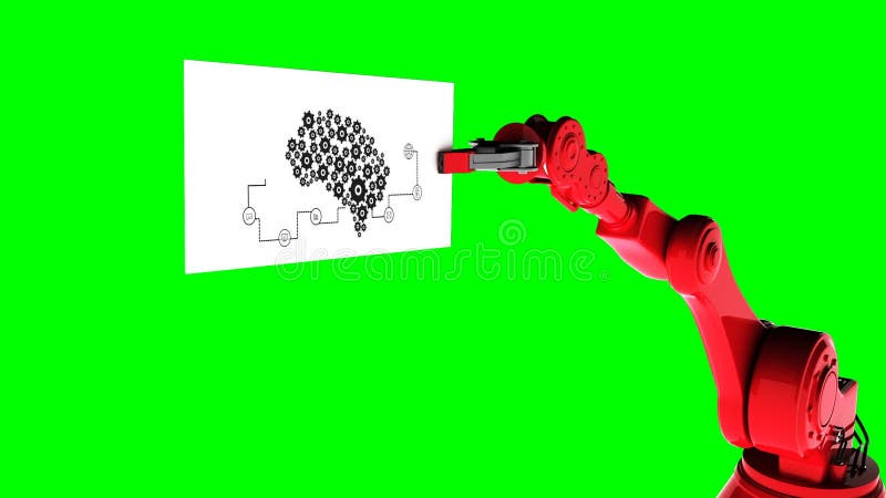 Digitally Generated Video of Robotic Arm Holding Card with Diagram of ...