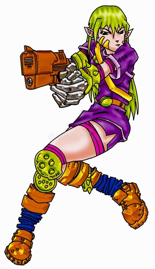 Anime warrior stock illustration. Illustration of fight - 172530694