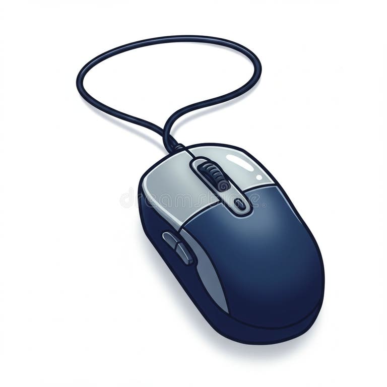 A Digitally Illustrated Computer Mouse Features a Sleek Design with a ...