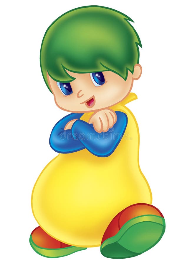 Cute pear boy stock illustration. Illustration of character - 113915214