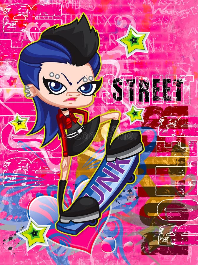 Emo kid stock illustration. Illustration of people, cartoons - 212971778